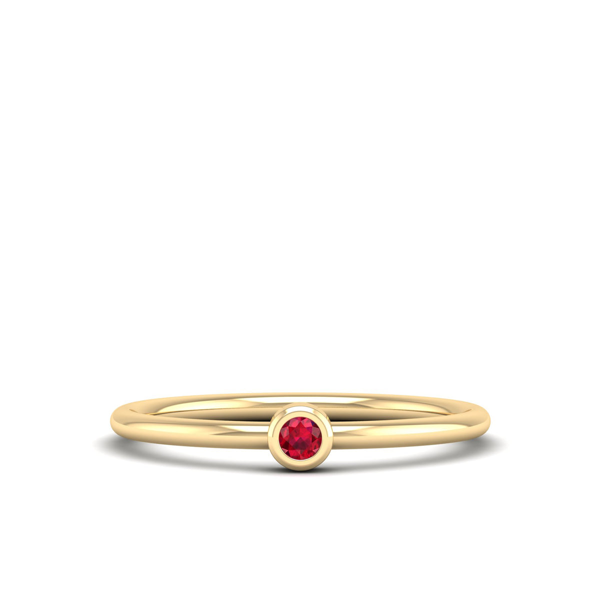 Stackable Bezel-Set Ruby Ring – Milano